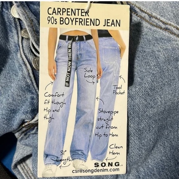 S.O.N.G. | Jeans | Song Denim Carpenter 9s Boyfriend Jean Nwt Size 90 ...